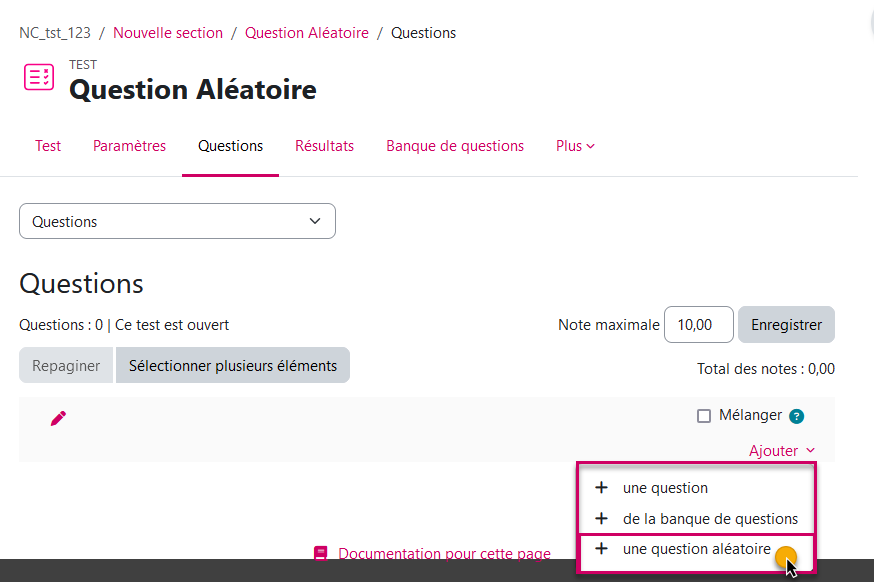 Aide Moodle: 5.4.3 Gérer la banque de questions NOUVEAU Moodle 5.0 | moodle-unige